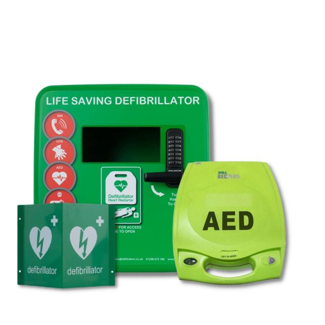 ZOLL AED Plus Semi-Automatic Defibrillator & 4000 Locked Outdoor Cabinet